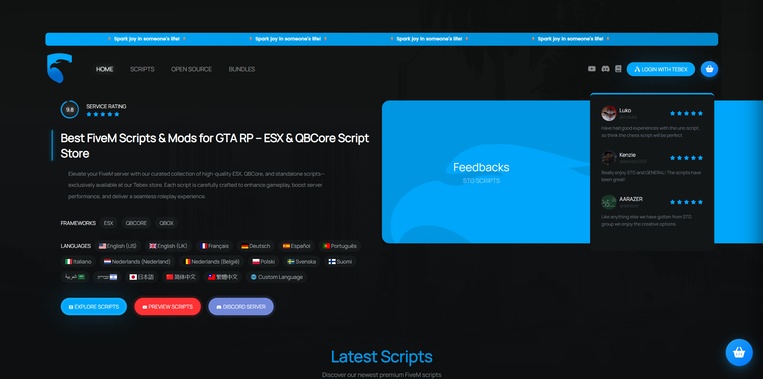 Buy Premium FiveM Scripts | ESX & QBCore Tebex Store – STG Scripts